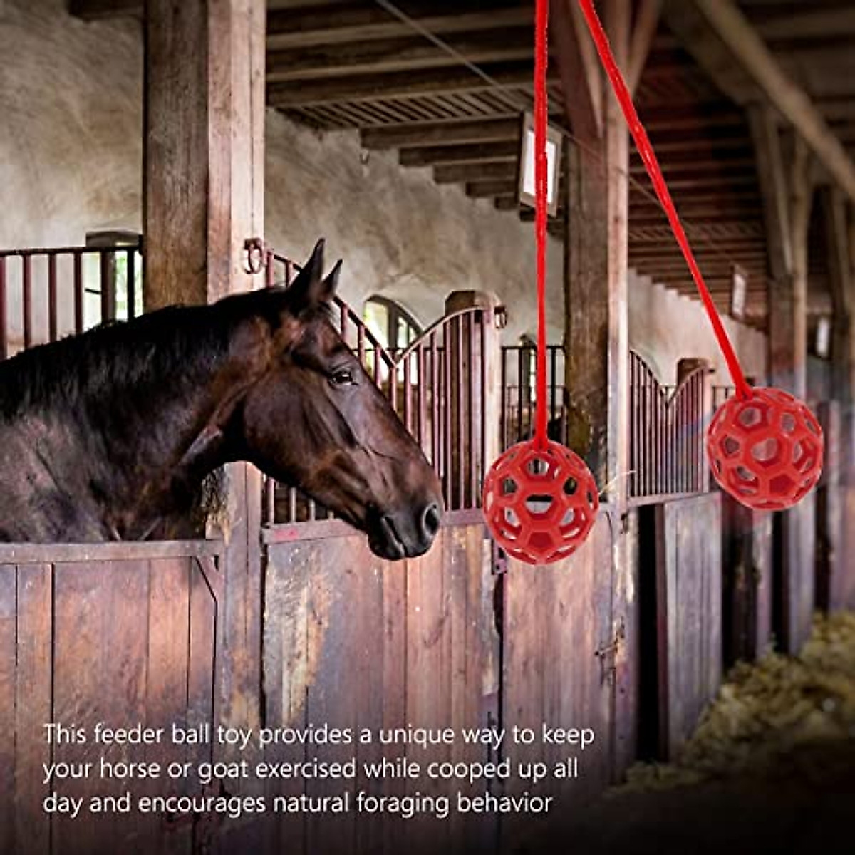 2 Packs Horse Treat Ball Hay Play Ball,1 Pack Hay Tote Bag ,Goat Toys Hay Ball Hanging Feeding Toy for Sheep Horse Goat Feeder and Relieve Stress