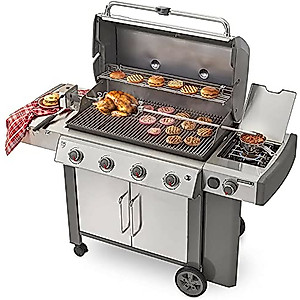 onlyfire Stainless Steel Grill Rotisserie Kit Replacement for Weber Genesis II and Genesis II LX 4 & 6 Burner Grills, Genesis 2022 4 Burner Gas Grills