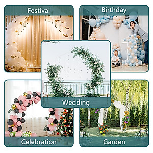 8FT Wedding Arch Round Backdrop Stand, Circle Metal Floral Balloon Arch Stand for Birthday, Backdrop Stand for Parties, Bridal Shower Anniversary Ceremony Candy Tables Celebration, Gold