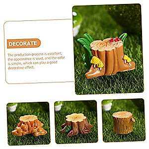NUOBESTY 32 Pcs Micro Landscape Small Tree Stump Fairy Figurine Stump Model Decor Landscape Adornments Women Bedroom Decor and Accessories Sculptures Home Decor Mini Resin Statue