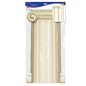 Beistle Jointed Paper Roman Pillar Greek Column Cut Out For Wall Photo Backdrop Photography Background Party Decor, 6', Off-White