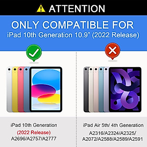 ZXHSBROK for iPad 10th Generation Case 2022 10.9 Inch - Slim PU Leather Folding Stand Folio Cover with Auto Sleep/Wake for iPad 10th Generation 10.9" 2022, American Flag & Bullets