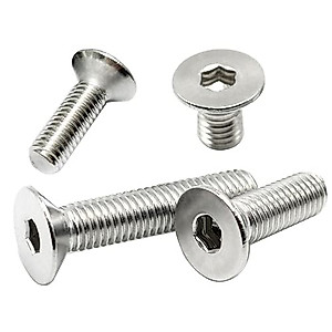 M5-0.8 x 14mm Flat Head Socket Cap Screws Bolts, Stainless Steel 18-8 (304), Bright Finish, Allen Socket Drive,Machine Screws Inner Hex Screw Fasteners Bolts (50pcs)