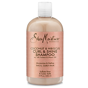 Shea Moisture Coconut and Hibiscus Curl and Shine Combination Set - Includes 13 oz. Shampoo, 13 oz. Conditioner and 8 oz. Curl and Style Milk