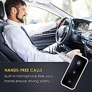 Wireless Bluetooth Aux Car Adapter - Portable Mini Bluetooth Lossless Music Receiver Transmitter with Microphone and Hands-Free Call for Home Stereo | Car Audio | Headset | TV, Fast Charging