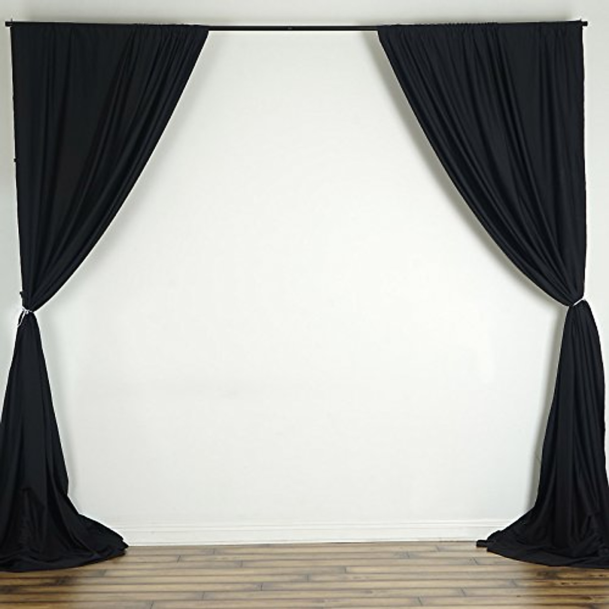 BalsaCircle 10 ft x 10 ft Black Polyester Photography Backdrop Drapes Curtains Panels - Wedding Decorations Home Party Reception Supplies
