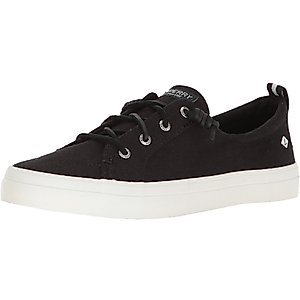 Sperry Womens Crest Vibe Linen Sneaker, Black, 7