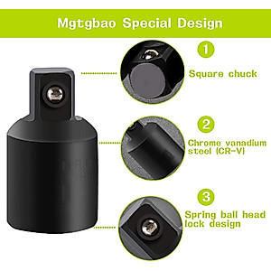 12pcs Drill Socket Adapter and Reducer Set, Extension Set Turns Power Drill Into High Speed Nut Driver. 1/4", 3/8", and 1/2" Drive …