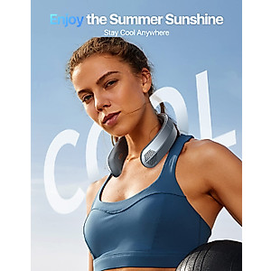 DesertWest 2024 Flagship Portable Neck Fan Rechargeable, Revolutionize Cooling with Quad-Turbo Fan Technology, Neck Cooler, Foldable Neck Cooling Fan with USB-C Charing