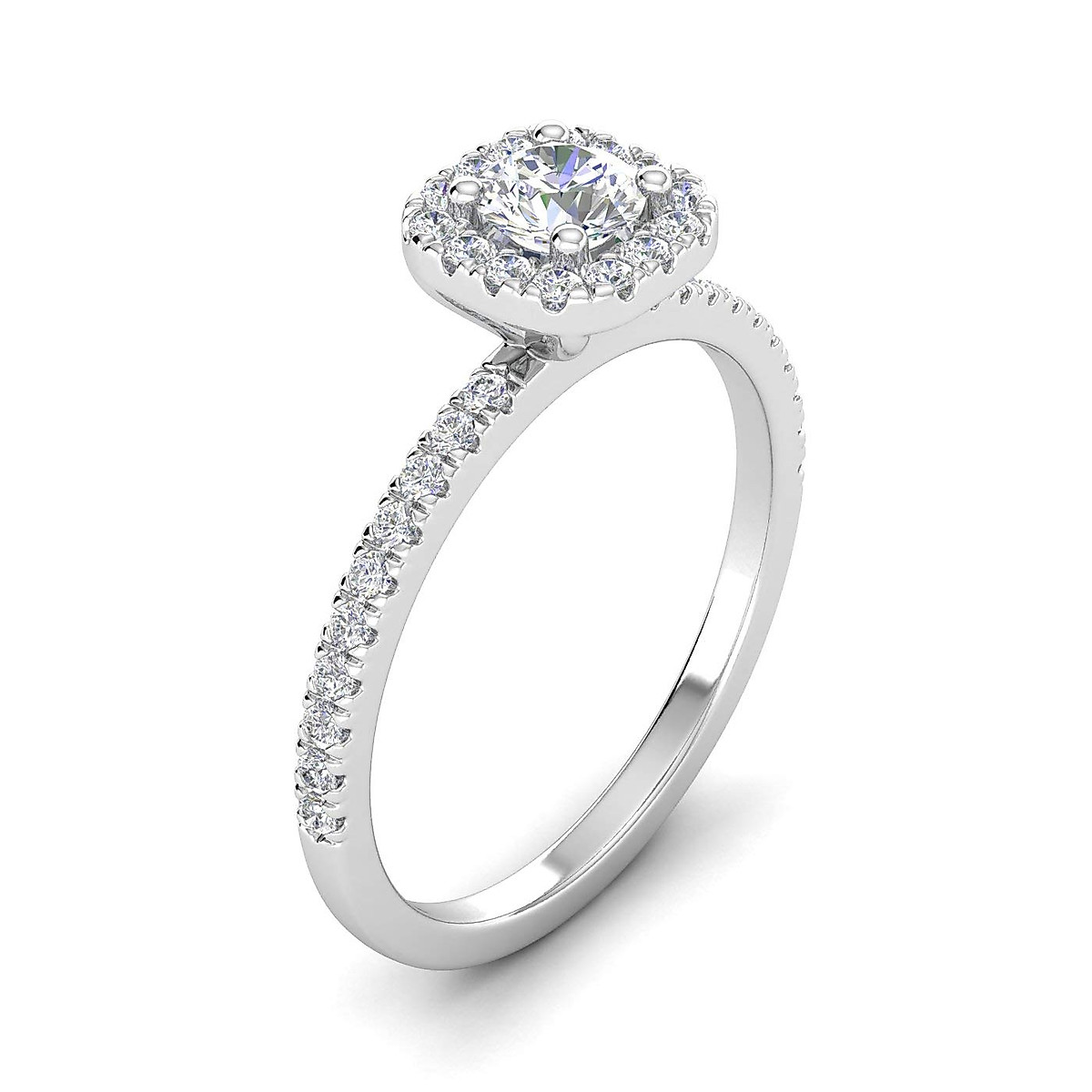 1/2ctw Diamond Halo Engagement Ring in 10k White Gold