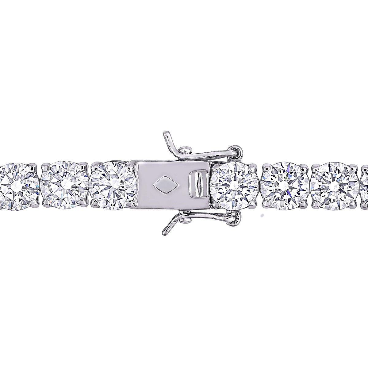 Abbie+Cleo 41 CT TGW Women's Cubic Zirconia Tennis Bracelet - Pulseras de Tenis Para Mujeres - 925 Sterling Silver - 6x6mm (Round - 7.25in Length)