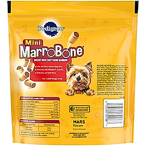 PEDIGREE MARROBONE Toy/Small Dog Treats Real Beef Flavor Crunchy Dog Biscuit, 15 oz. 8 Pack