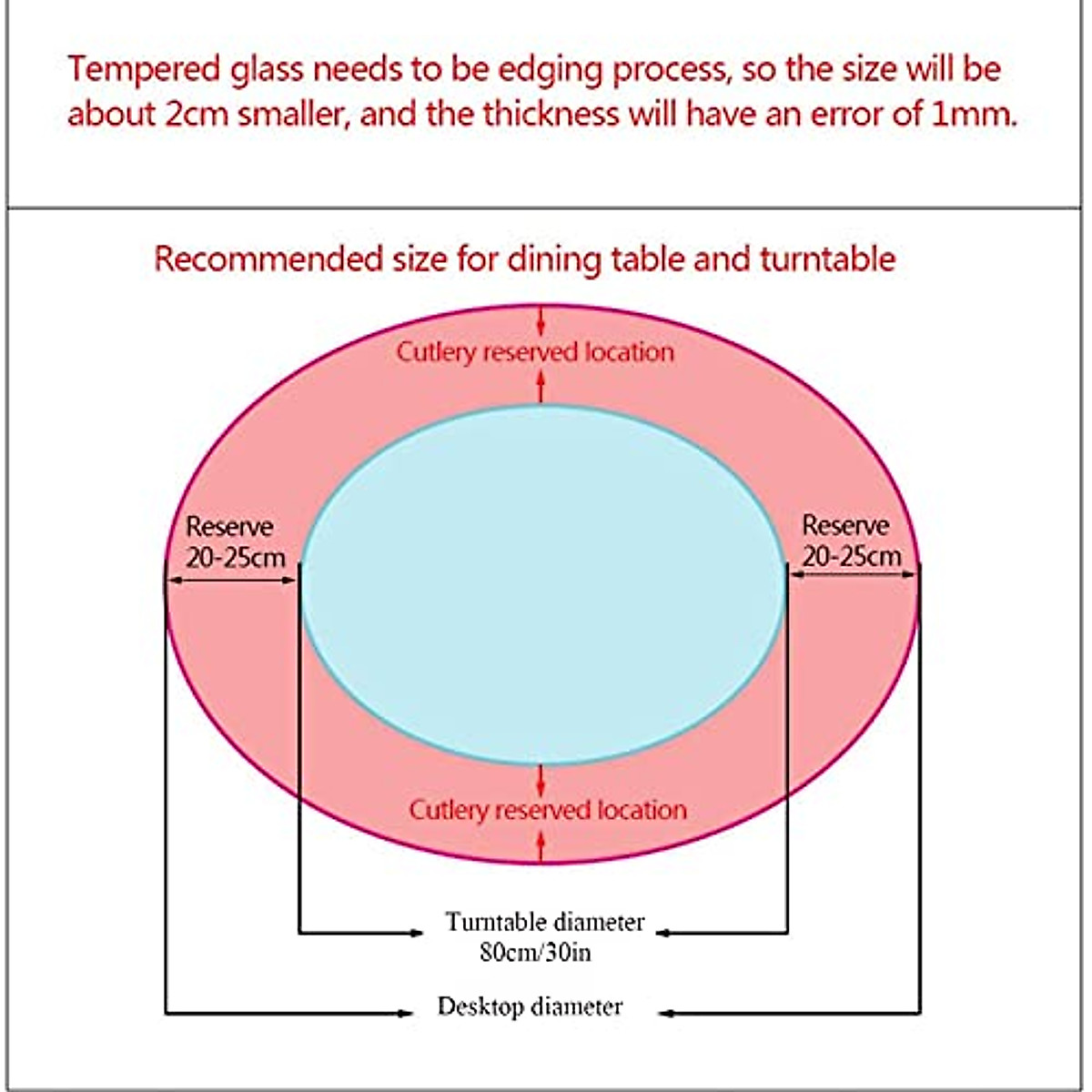 nycsuoani 80 cm (30 inch) Lazy Susan for Table,Tempered Glass Lazy Susan Turntable Round Clear Dining Table Tray Tabletop Organizer