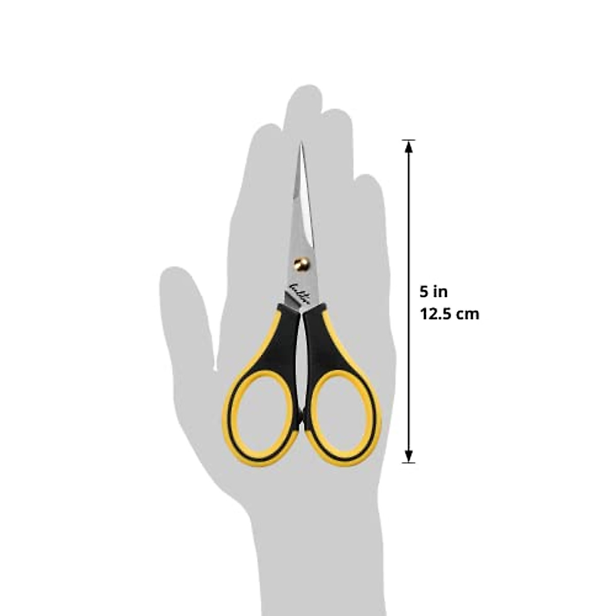 Beaditive Precision Craft Scissors - Stainless Steel Paper Crafting Scissors With Safety Cap - Ultra Sharp Blades & Non-Slip TPR Handles - Adult & Kid Scrapbooking Scissors For Home, Office, School