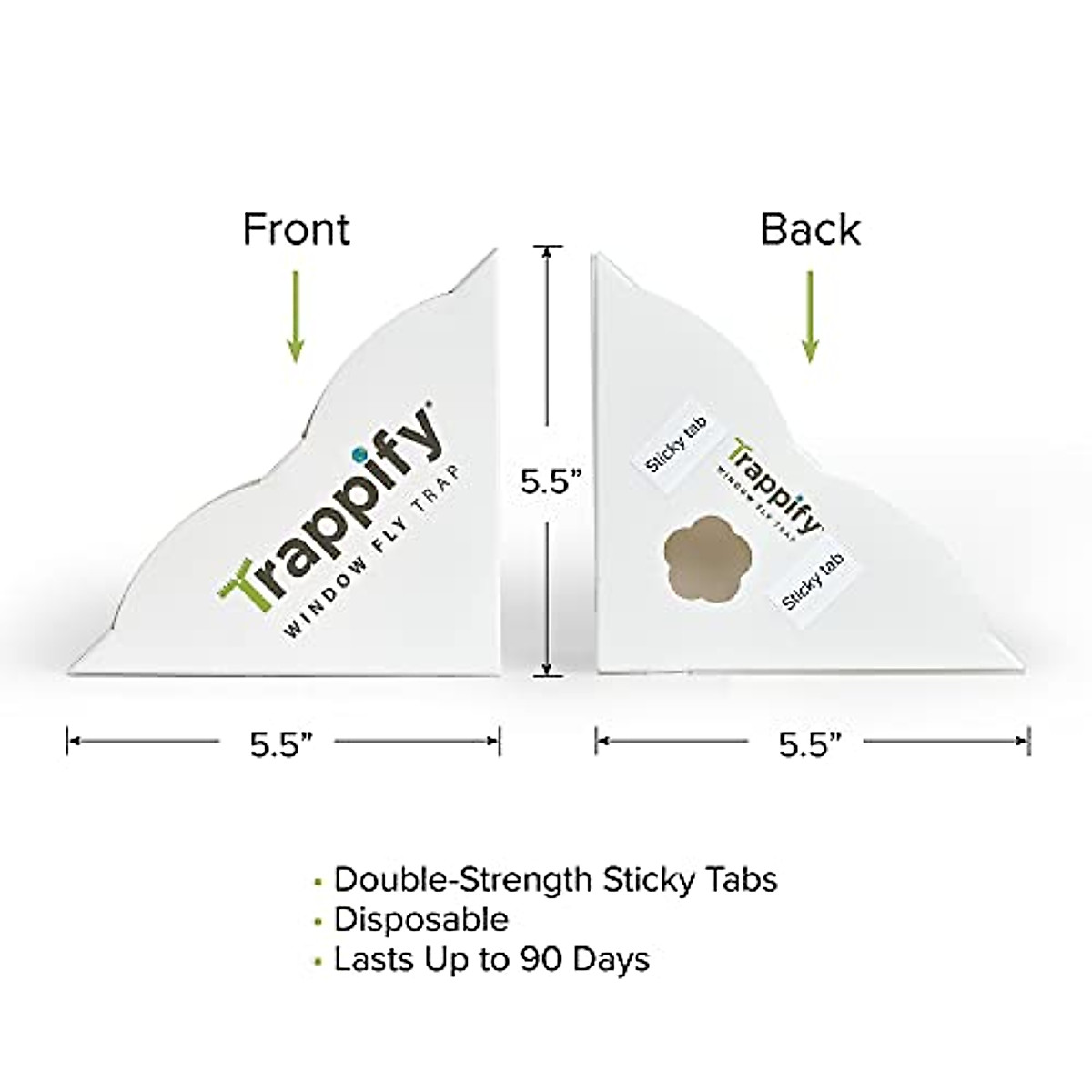 Trappify Window Fly Traps: House Window Fruit Fly Traps for Indoors, Gnat, & Other Flying Insect, Disposable Indoor Fly Trap with Extra Sticky Adhesive Strips - Inside Home Housefly & Bug Catchers (8)
