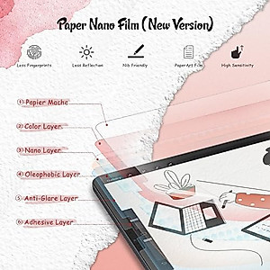 bersem 2-Pack New Paperfeel Screen Protector Compatible with iPad Pro 13 Inch 2024 (M4) / iPad Air 13 Inch 2024 (M2), Matte PET Film for Paper Art Writing, Nib Friendly, Anti-Glare-BLACK