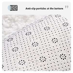 Round Shaggy Area Rug Indoor Soft Plush Rugs for Living Room Non Slip Fluffy Shag Circular Rugs Kids Play Floor Carpet for Girls Seniors Pet for Home Dorm Bedroom Office Desk White 32 Inches