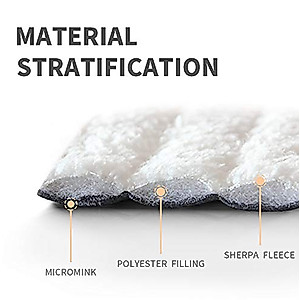 BOURINA Velvet Sherpa Blanket Quilt, Super Plush Quilt 3-Piece Bedding Large Double-Sided Plush Comfort Softest Quilt Sets, Queen 90×94" Light Grey