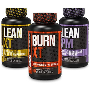 Burn-XT Thermogenic Fat Burner, Lean PM Nighttime Fat Burner & Sleep Aid, Lean-XT Caffeine Free Fat Burner