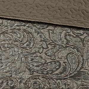 Madison Park Aubrey Reversible Quilted Bedspread Set, Solid Reverse Summer Breathable, Lightweight All Season Bedding Layer, Matching Shams, Bedspread King(120"x118"), Blue 5 Piece