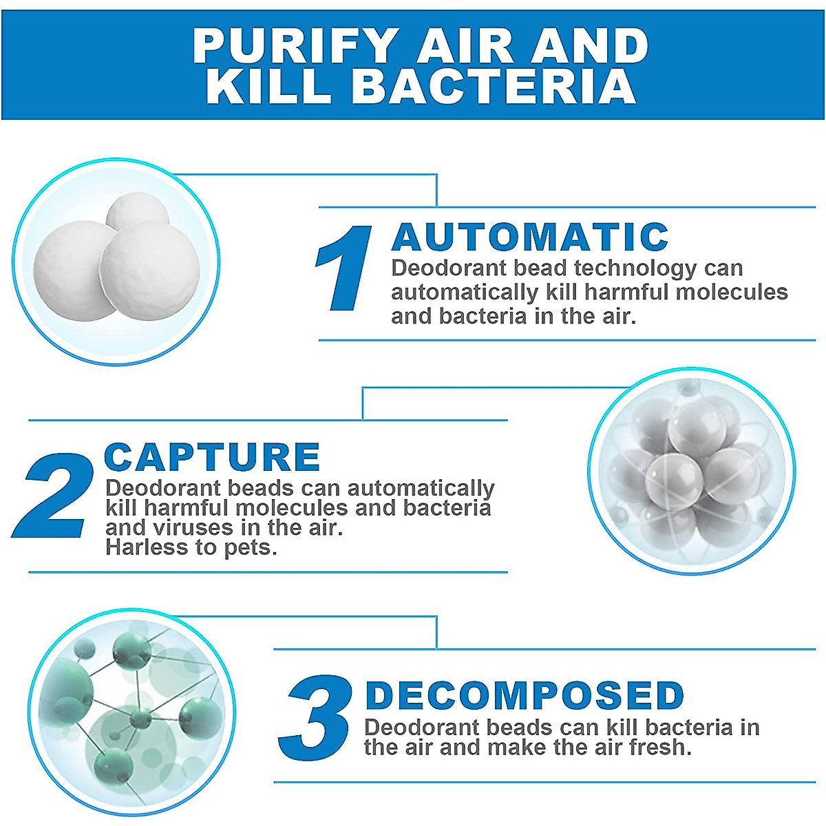 Taleva Cat Litter Deodorizer, Cat Litter Deodorizing Granules, Cat Litter Sterilization Deodorization Beads, Cat Litter Powerful Odor Eliminating Beads, Pet Mat Powerful Deodorizing Beads