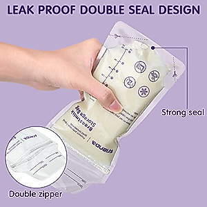 360 Count Breastmilk Storage Bags 6 OZ No Leak Zipper Seal Breast Milk Bags Disposable Double Opening Self Standing Pouches Freezer Milk Storage for Breastfeeding