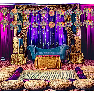 60 Pieces Diwali Elephant Cutouts Cards Party Decorations, Festival of Lights Theme Deepavali Party Signs Paper Cardboard Cutouts Diwali Party Supplies