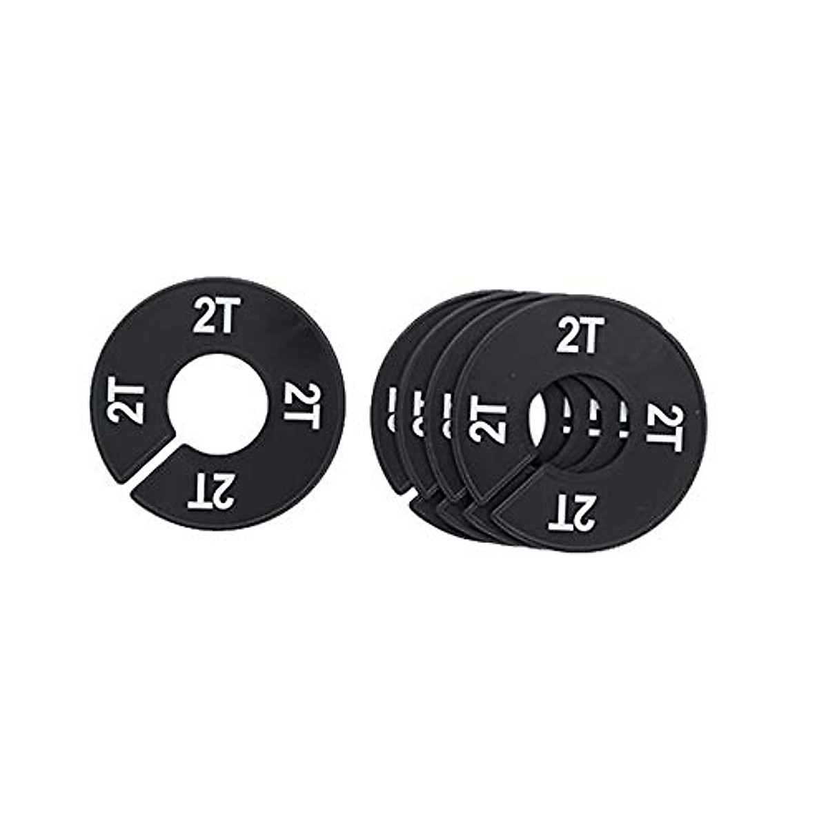NAHANCO CBWKIT6 Black Round Clothing Size Divider with White Print for Baby/Kid Sizes, 3Mos – 4T, Kit of 50 (10 Sizes of 5 Each)