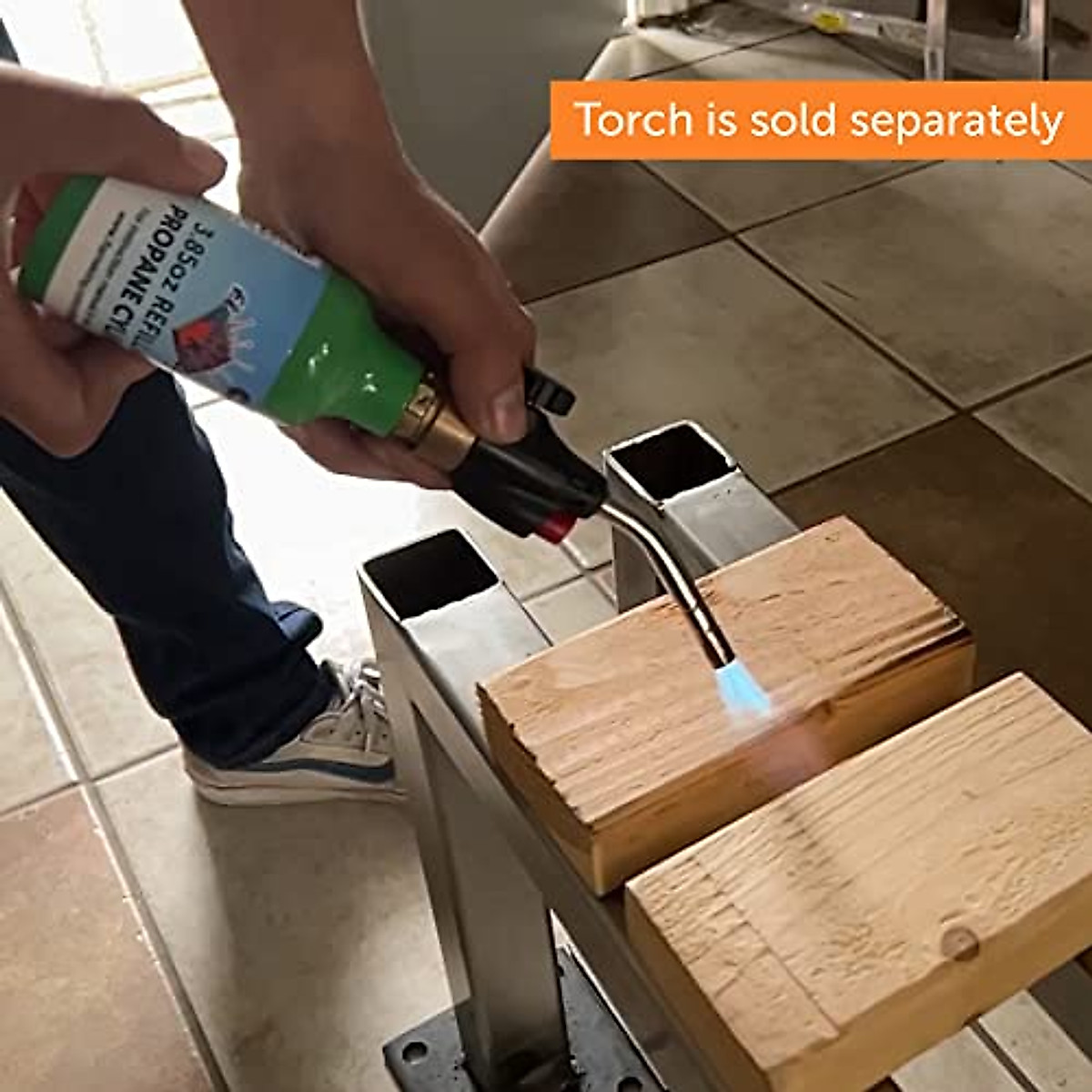 Flame King 1/4-lb Empty Refillable Propane Cylinder Tank - Reusable & Transportable - Safe and Legal Refill Option - UL1769 Listed Valve