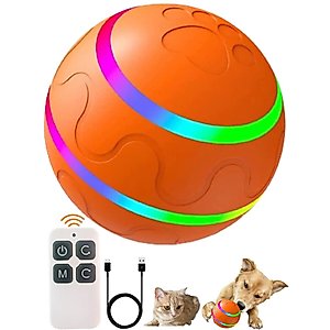 SCOLEA PawDepot Smart Interactive Dog Cat Toy Balls with Remote Control (Orange)
