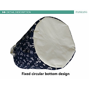 FANKANG Storage Basket, Nursery Hamper Canvas Laundry Basket Foldable with Waterproof PE Coating Large Storage Baskets for Kids Boys and Girls, Office, Bedroom, Clothes,Toys（navy anchor）