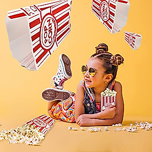 Paper Popcorn Bags,Concession-Grade Bags, Popcorn Machine Accessories for Popcorn Bars, Movie Nights, Concessions 1 0z 100 pcs