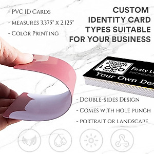 Custom Id Badge, Personalized Employee Photo Identification Card with Lanyard, Durable ID Card for Office Worker Doctor Nurse Student-Horizontal-Add Your Design