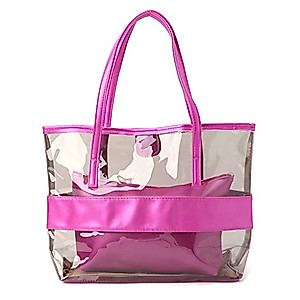 Women Transparent Shopping Bags Jelly Clear Beach Handbag Tote Shoulder Bag
