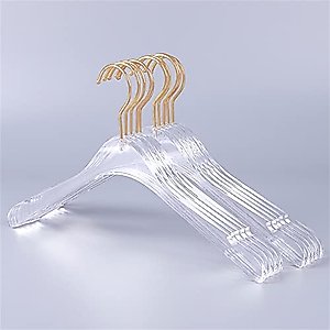 GAMVDOUT Acrylic Hangers with Gold Hook Clear Clothing Standard Hangers