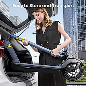 Hurtle Folding Electric Scooter - 10” Pneumatic Tires, 25 Miles Range, 19 MPH Max Speed, 500W 36V Brushless Motor Escooter with App Control, E-ABS Front Drum & Rear Disc Brakes, E-Scooter for Adult