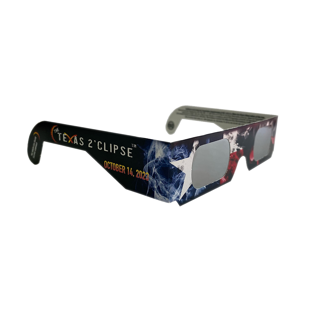 Solar Eclipse Viewing Glasses, Made in the USA, ISO-CE Certified 2 Pack THE TEXAS 2'CLIPSE