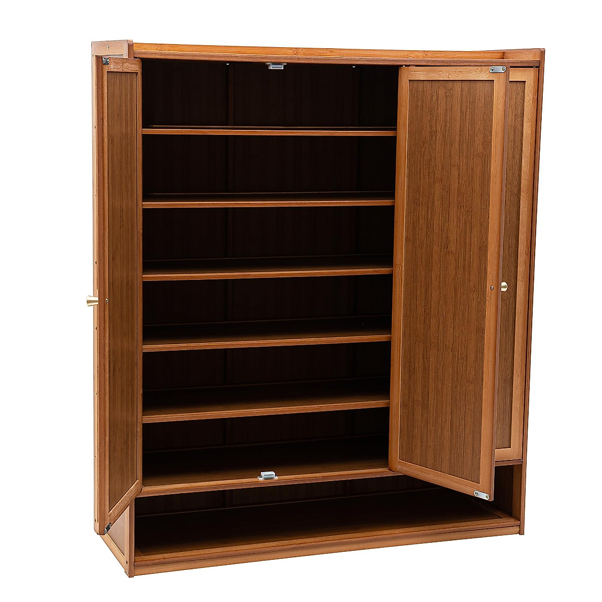 simimasen Shoe Storage Cabinet Shoe Rack 6 Compartments Storage Organizer Rack Shoes Organizer Shoe Floor Shoes Organizer with Shutter Doors for Entrance Hallway Bedroom