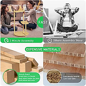 Enisudo Plant Stand Indoor Plant Stands Wood Outdoor Tiered Plant Shelf for Multiple Plants 3 Tiers 3 Potted Ladder Plant Holder Table Plant Pot Stand for Window Garden Balcony Living Room Gifts for Women