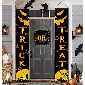 Halloween Decorations Outdoor, Halloween Door Decorations, Halloween Porch Decorations Trick OR Treat Sign Front Porch Decor Banners for Outside Hocus Pocus Front Door Decorations Outside…