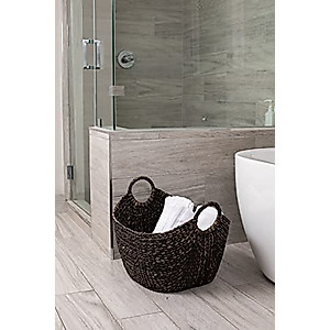 BirdRock Home Water Hyacinth Laundry Baskets (Espresso) - One Basket Included - Hand Woven