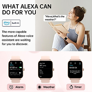 Smart Watch for Women Men (Answer/Make Call) with Alexa Built-in, iPhone Android Compatible, Sleep and Activity Tracker Heart Rate Blood Oxygen Monitor 1.8"Touch Screen Bluetooth Watch