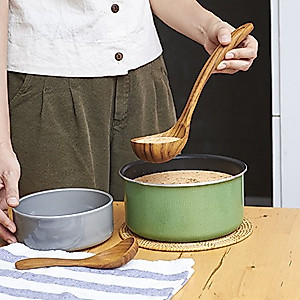 FAAY Ladle, Serving Ladle, Cooking/Kitchen Ladle | 100% Eco Friendly Server Gravy Ladle, Wooden Kitchen Tool, Hand Carved Wood Unique Grain Ladle (Original Ladle)