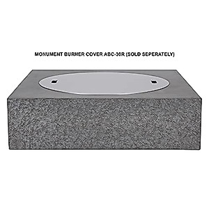 Pyromania Monument Outdoor Concrete Fire Pit Table, 41 x 41 Inches - Natural Gas Model in Charcoal Gray Color