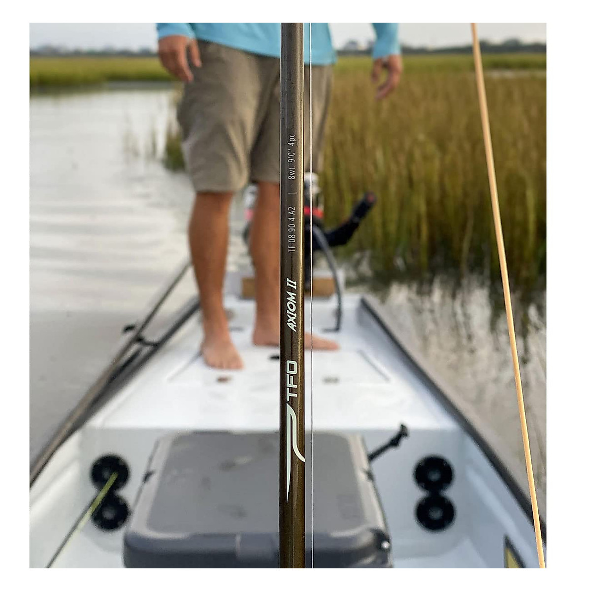 Temple Fork Outfitters Fast Action Freshwater Saltwater High Performance Cork Handle 4 Pieces 9'0" Axiom II Fly Fishing Rod with Case, 8 wt. 9'0"