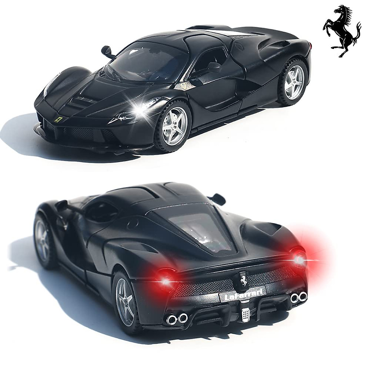 Compatible for 1:32 Ferrari Sportscar Race Car Model Toy for Kids Boy Girl or Adult Ideas Gift, Pull Back Toy Car Alloy Diecast Vehicle w/Sound & Light, for LaFerrari Lovers or Child (Red)