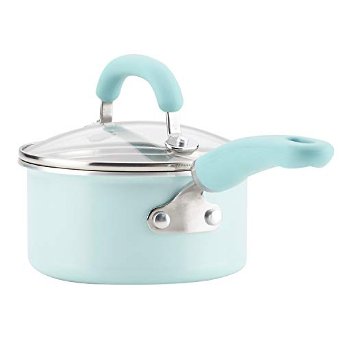 Rachael Ray Create Delicious Nonstick Cookware Pots and Pans Set, 13 Piece, Light Blue Shimmer
