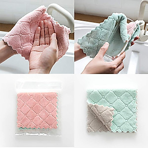 AKIWOS 5 Pack Kitchen Dish Towels - Highly Absorbent/Machine Washable/Fast Drying Coral Velvet Dishcloths for Everyday Cooking and Baking