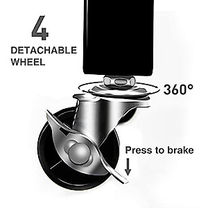 Citylife 4-Tier Storage Shelves with Wheels Foldable Shelving Unit Heavy Duty Garage Metal Storage Rack Kitchen Shelf for Storage