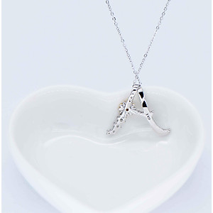 Sterling Silver Sunflower You Are My Sunshine Personalised Initial Letter A Alphabet Pendant Necklace for Women